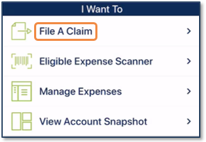 1. Tap "File a Claim."
